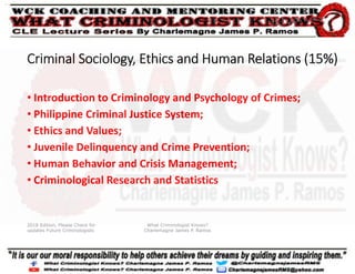 How to hurdle the Criminologist Licensure Examination with RA 11131 by Charlemagne James P ...