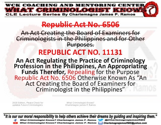 How to hurdle the Criminologist Licensure Examination with RA 11131 b…
