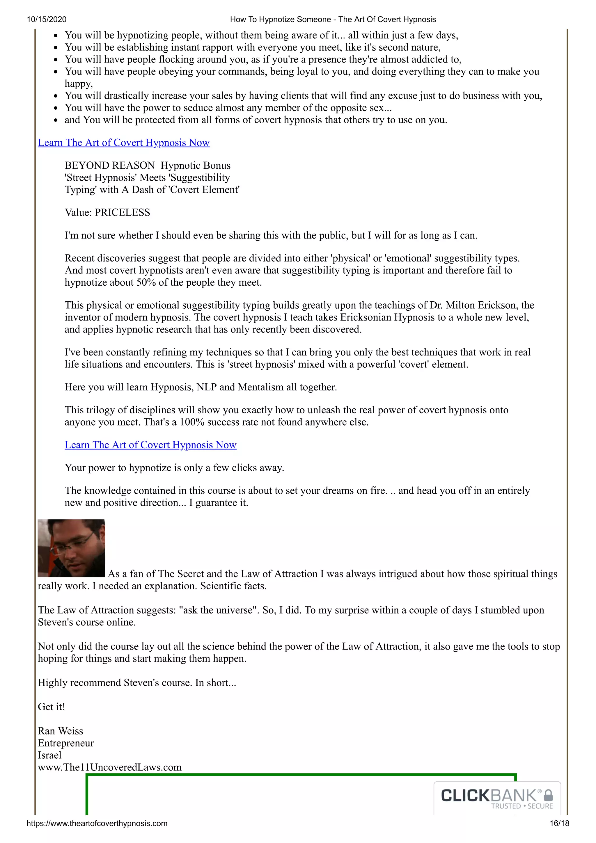 How to hypnotize_someone_-_the_art_of_covert_hypnosis 1 | PDF