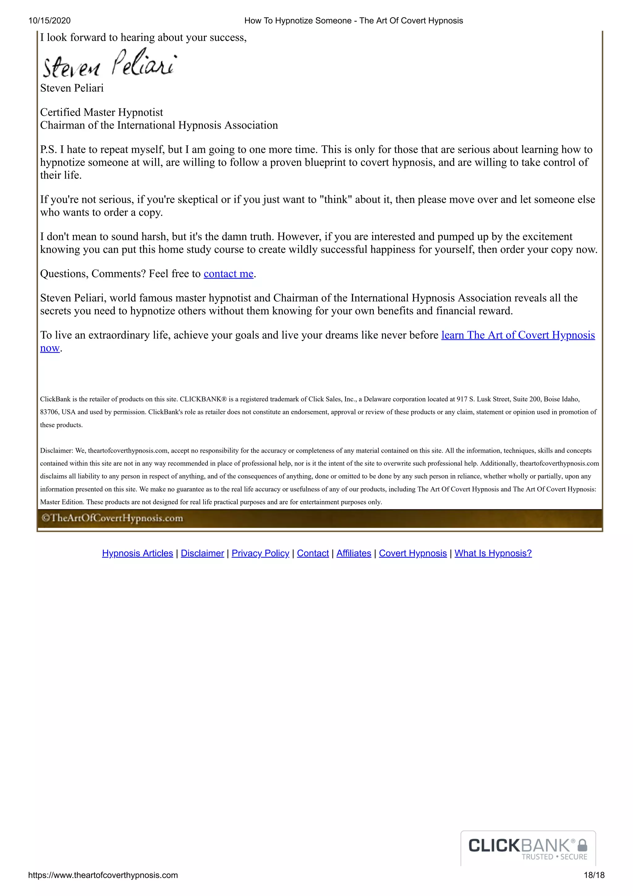 How to hypnotize_someone_-_the_art_of_covert_hypnosis 1 | PDF