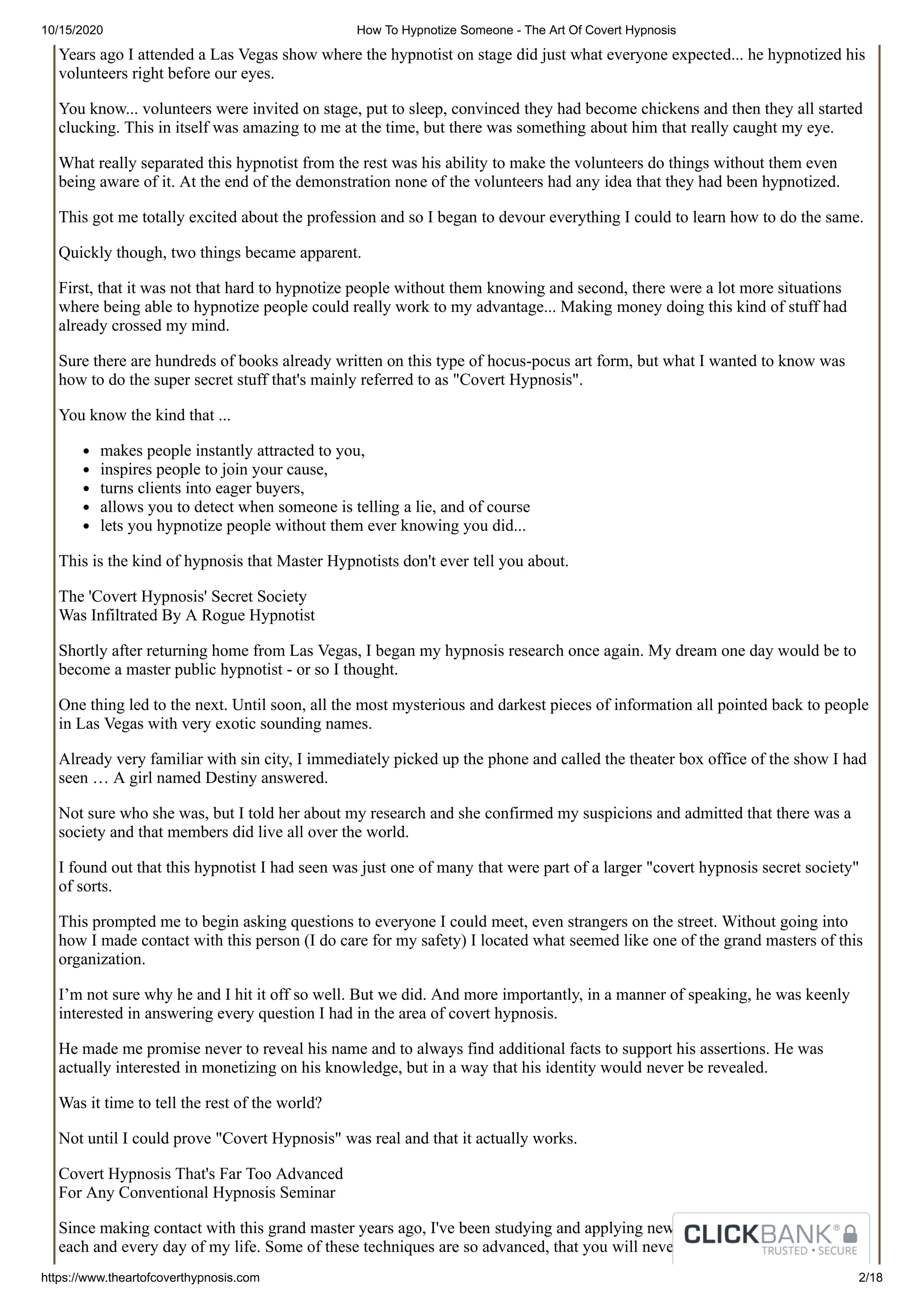 How to hypnotize_someone_-_the_art_of_covert_hypnosis 1 | PDF