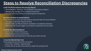 How to Identify and Resolve Reconciliation Discrepancies in QuickBooks | PDF