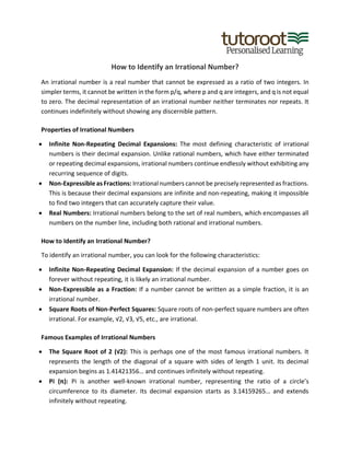 What are Irrational Numbers and How to Identify an Irrational Numbers ...