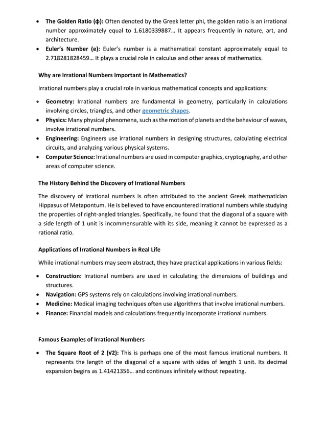What are Irrational Numbers and How to Identify an Irrational Numbers ...