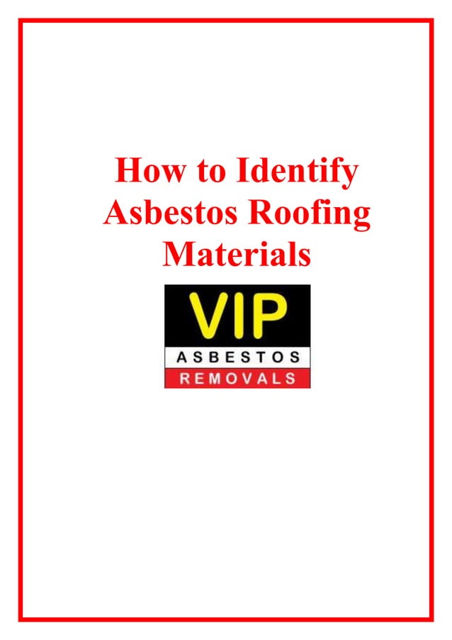 How to Identify Asbestos Roofing Materials | PDF | Indoor Environmental ...
