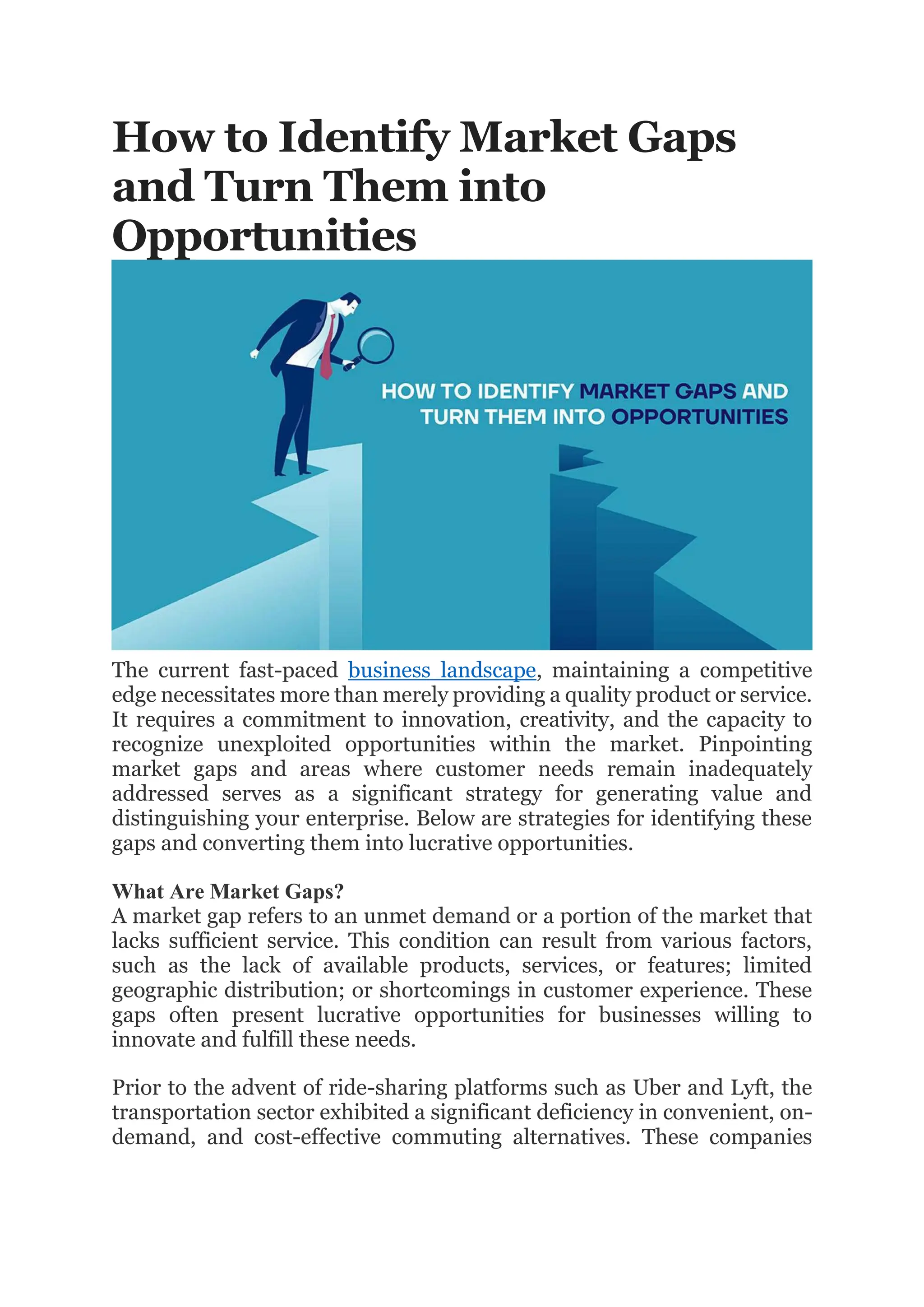 How to Identify Market Gaps and Turn Them into Opportunities | PDF