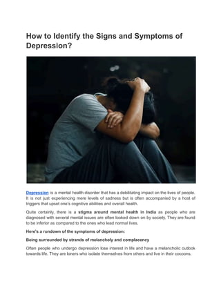 How to identify the signs of depression? | PDF