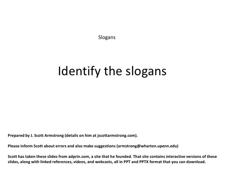 How to identify slogans