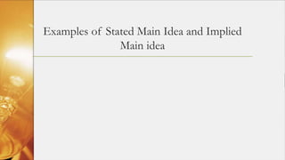 How to identify the main idea in written text | PPT