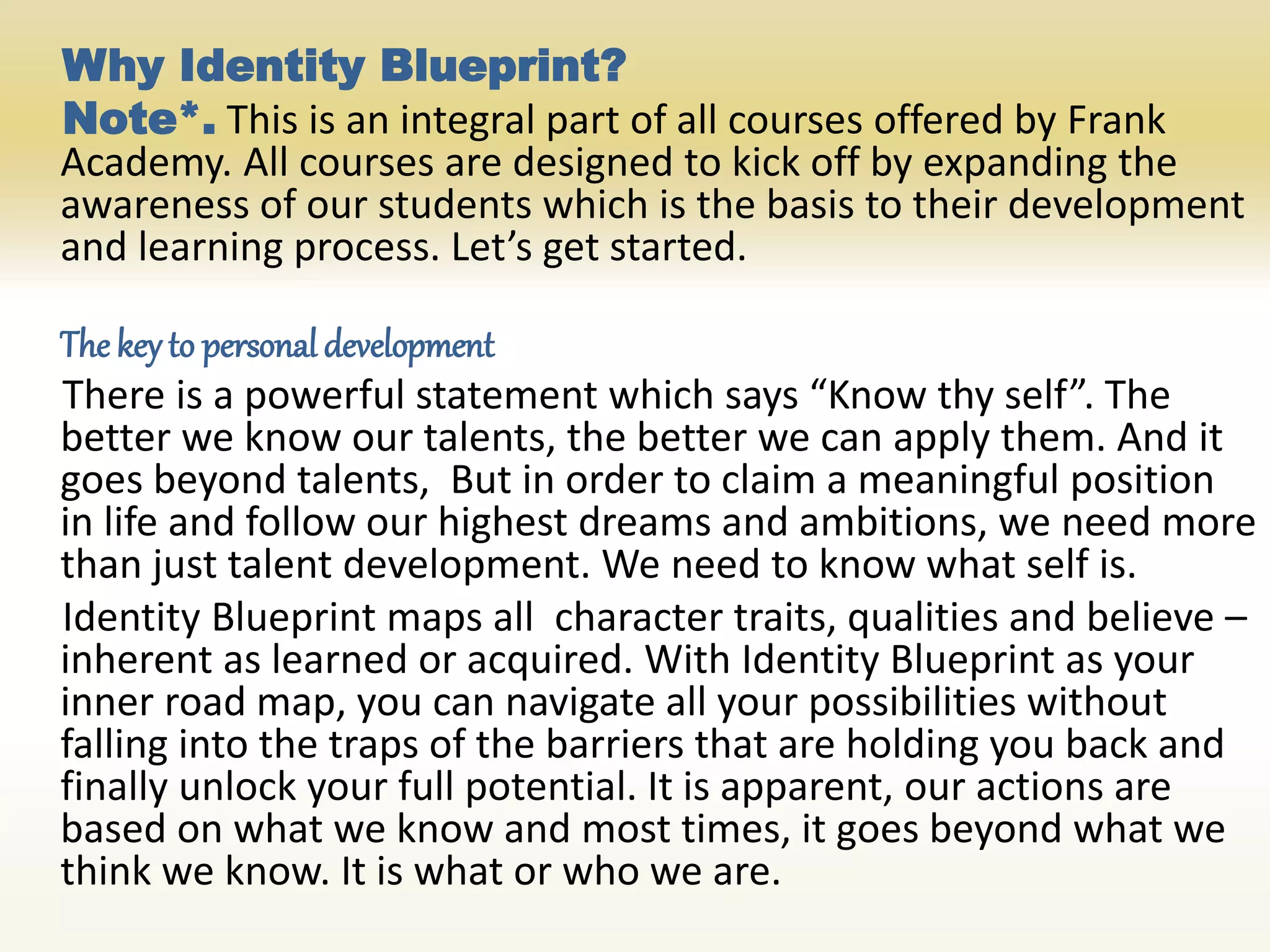 How to identify your blueprint | PPT