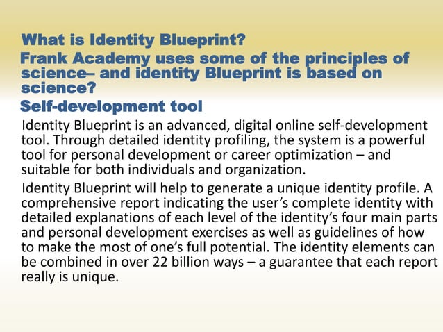 How to identify your blueprint | PPT