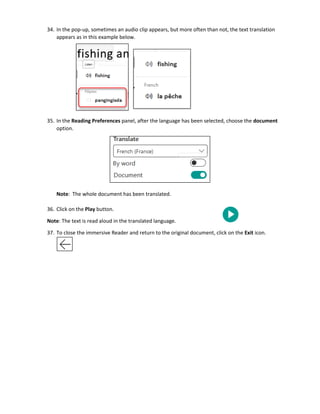 How-T0 Immersive reader Office365 | PDF