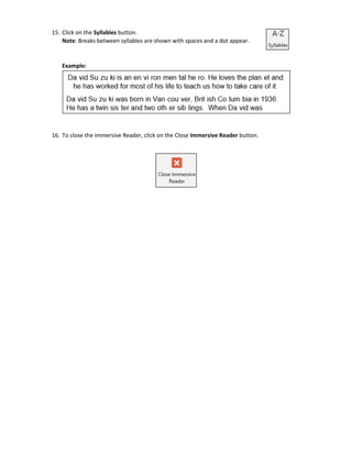How To Microsoft Immersive Reader for Word2019 | PDF