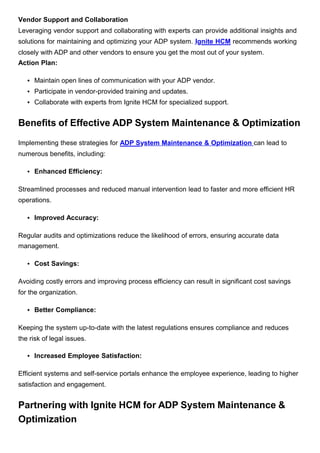 How To Implement ADP System Maintenance & Optimization For Maximum ...