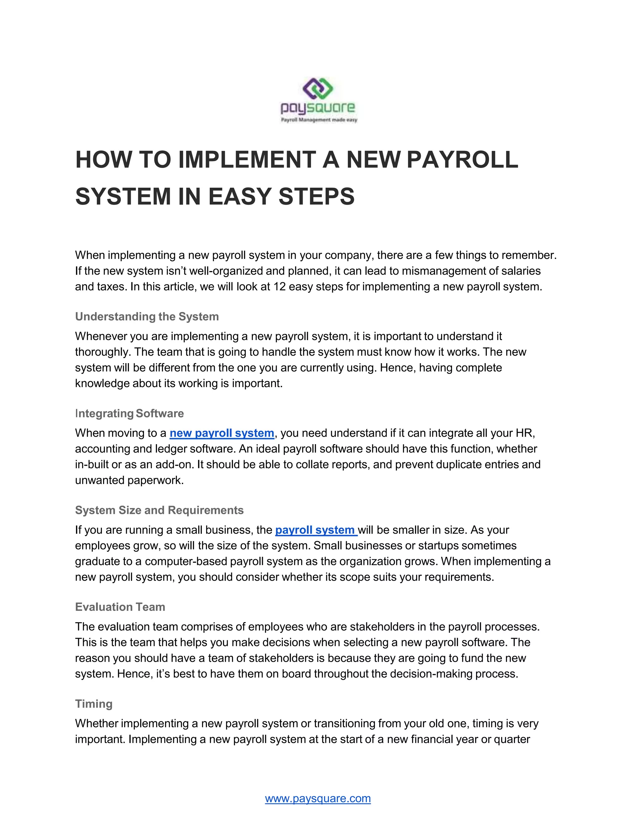 How to implement a new payroll system in easy steps | PPTX | Business ...