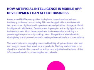 How to Implement Artificial Intelligence in Mobile App Development? | PPT