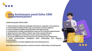 Discover Business Success: A Comprehensive Guide to Implementing Zoho CRM | PPT