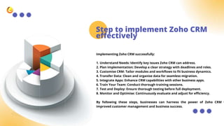 Discover Business Success: A Comprehensive Guide to Implementing Zoho CRM | PPT