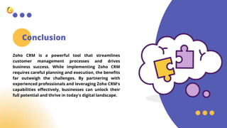 Discover Business Success: A Comprehensive Guide to Implementing Zoho CRM | PPT