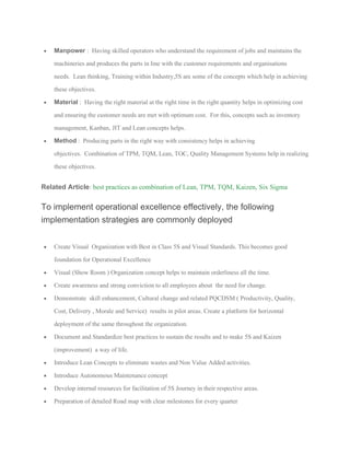 How to implement operational excellence in organizations | PDF