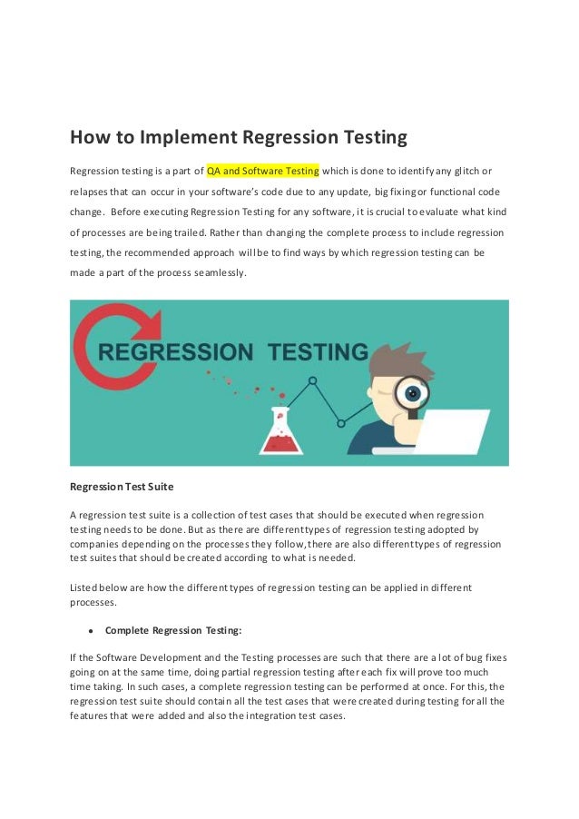 How to implement regression testing How to implement regression testing