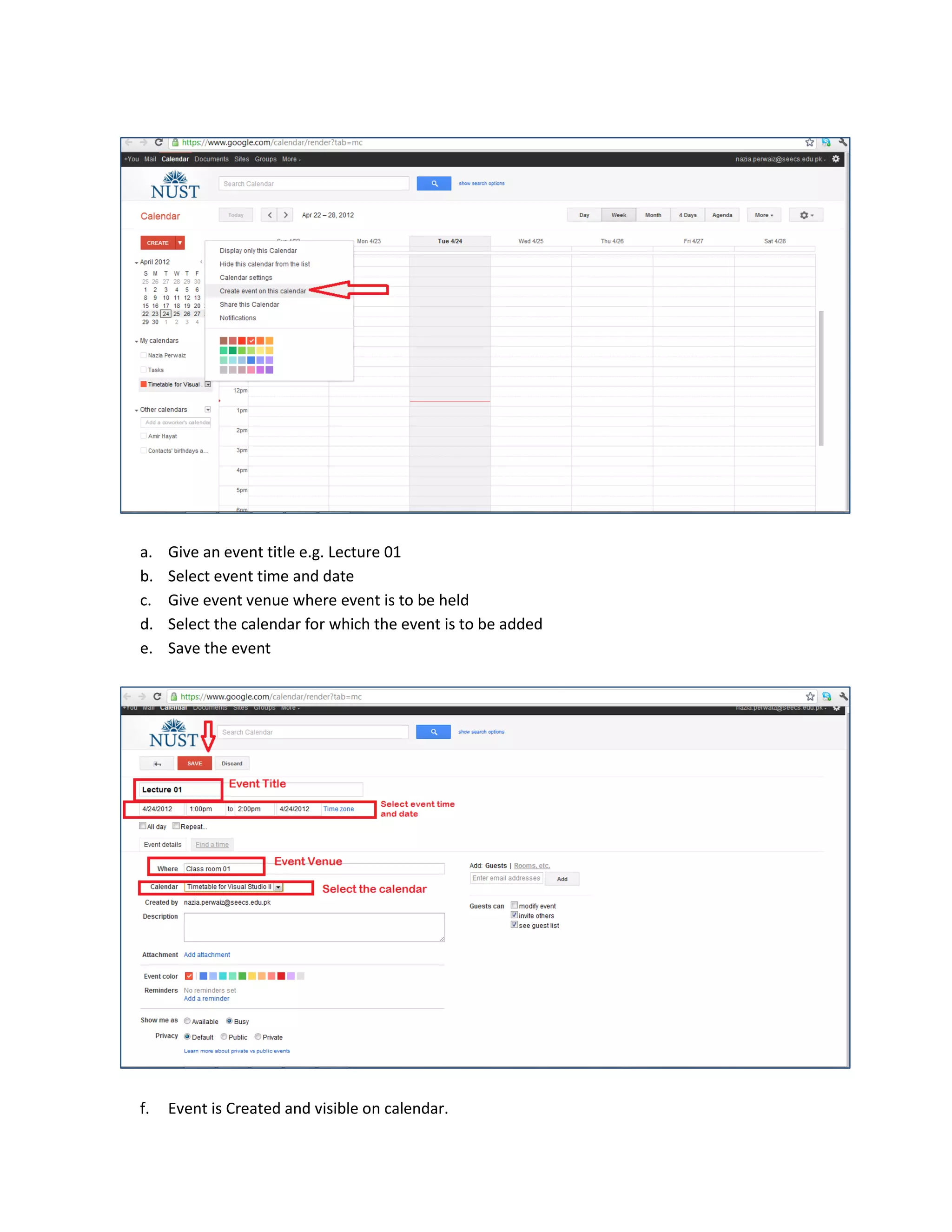 How to import_google_calendar_into_moodle | PDF