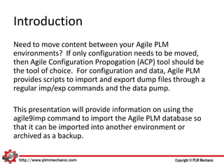 How to import the agile plm database | PPTX