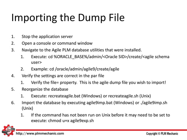How to import the agile plm database | PPT