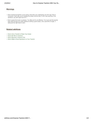 How to impress teachers with your essay 6 steps wiki-how | PDF