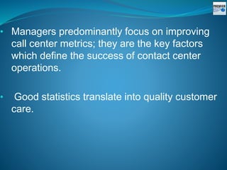 How to Improve call center metrics | PPT