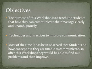 How to improve communication skills workshop | PPTX