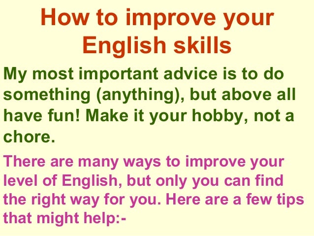 How To Improve English How To Improve English