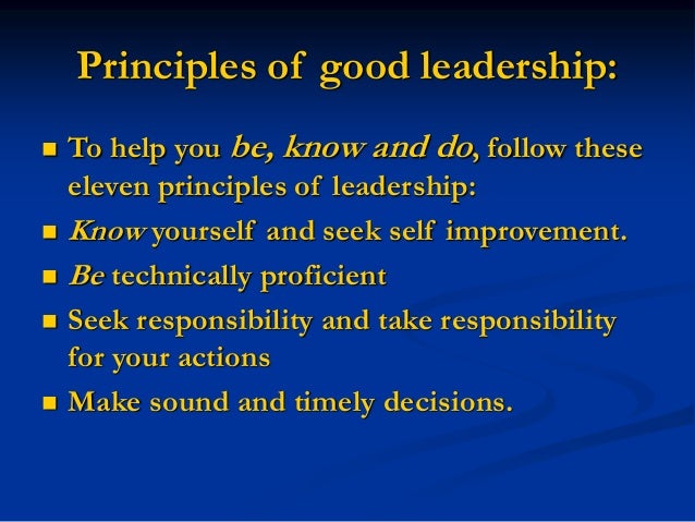 Principles of good leadership - irelandplz