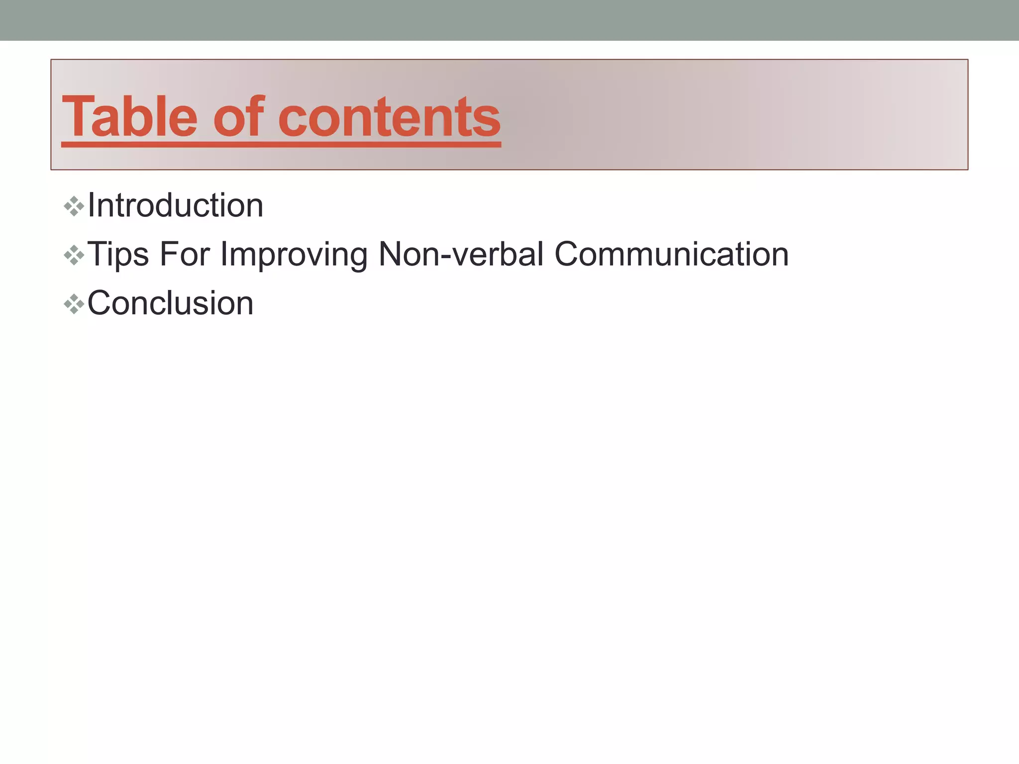 How to improve non verbal communication 1 | PPTX