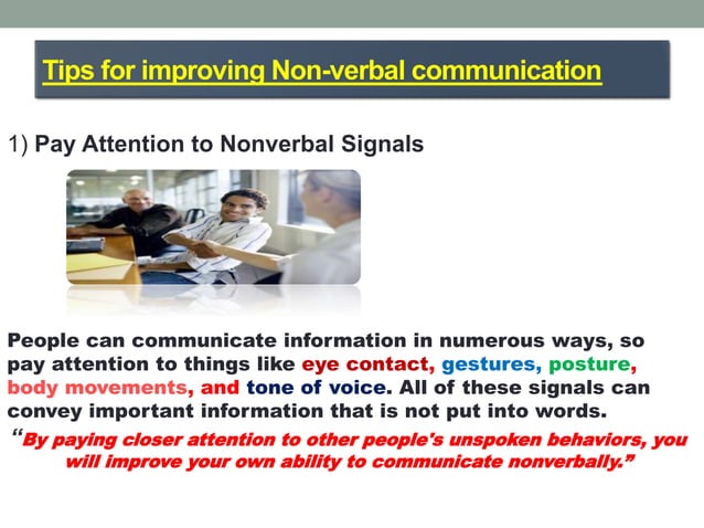 How to improve non verbal communication 1 | PPTX
