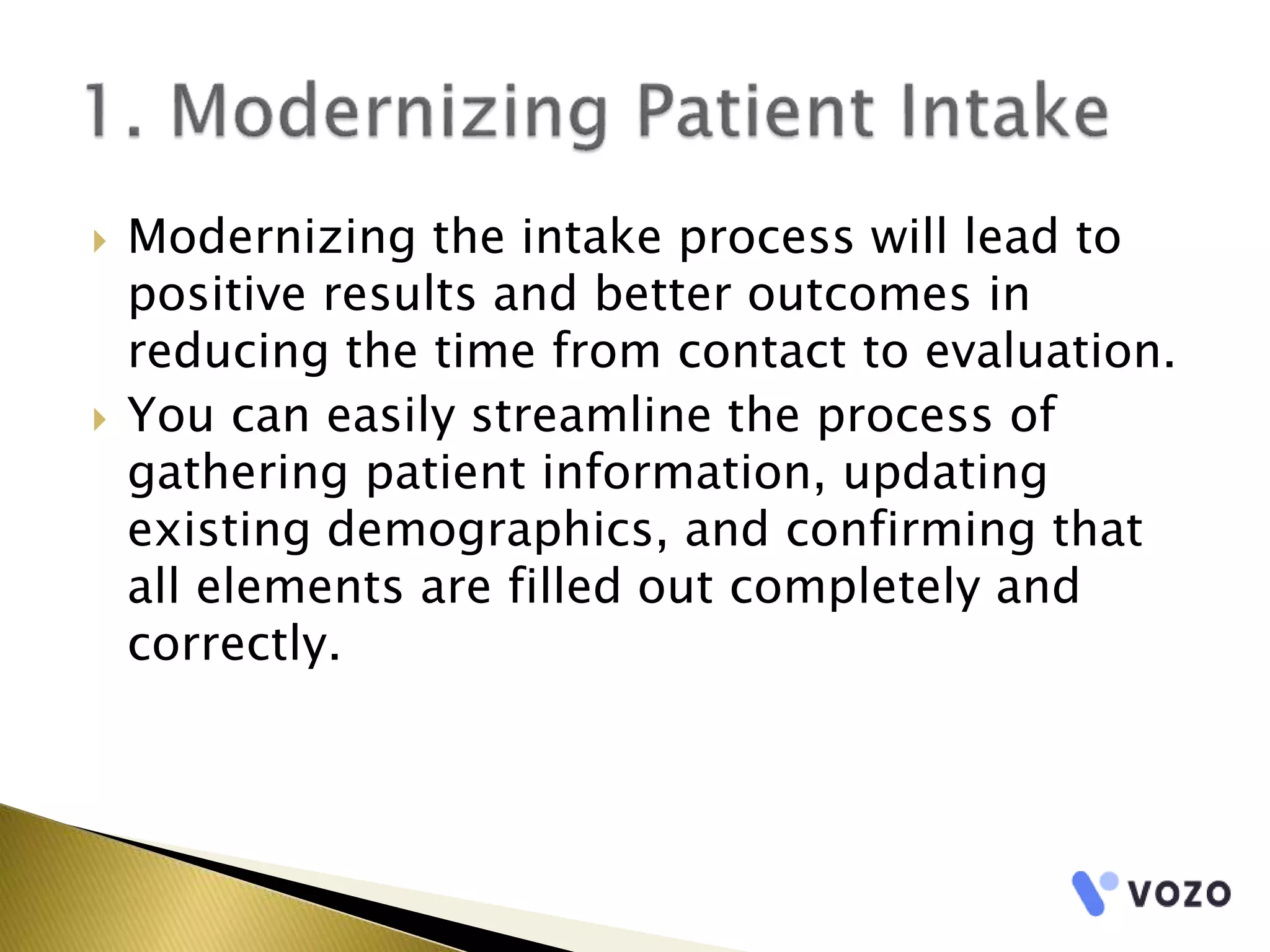 How to improve patient intake process? | PPT