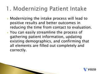 How to improve patient intake process? | PPTX