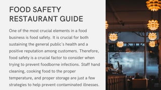 HOW TO IMPROVE RESTAURANT FOOD SAFETY? | PPT