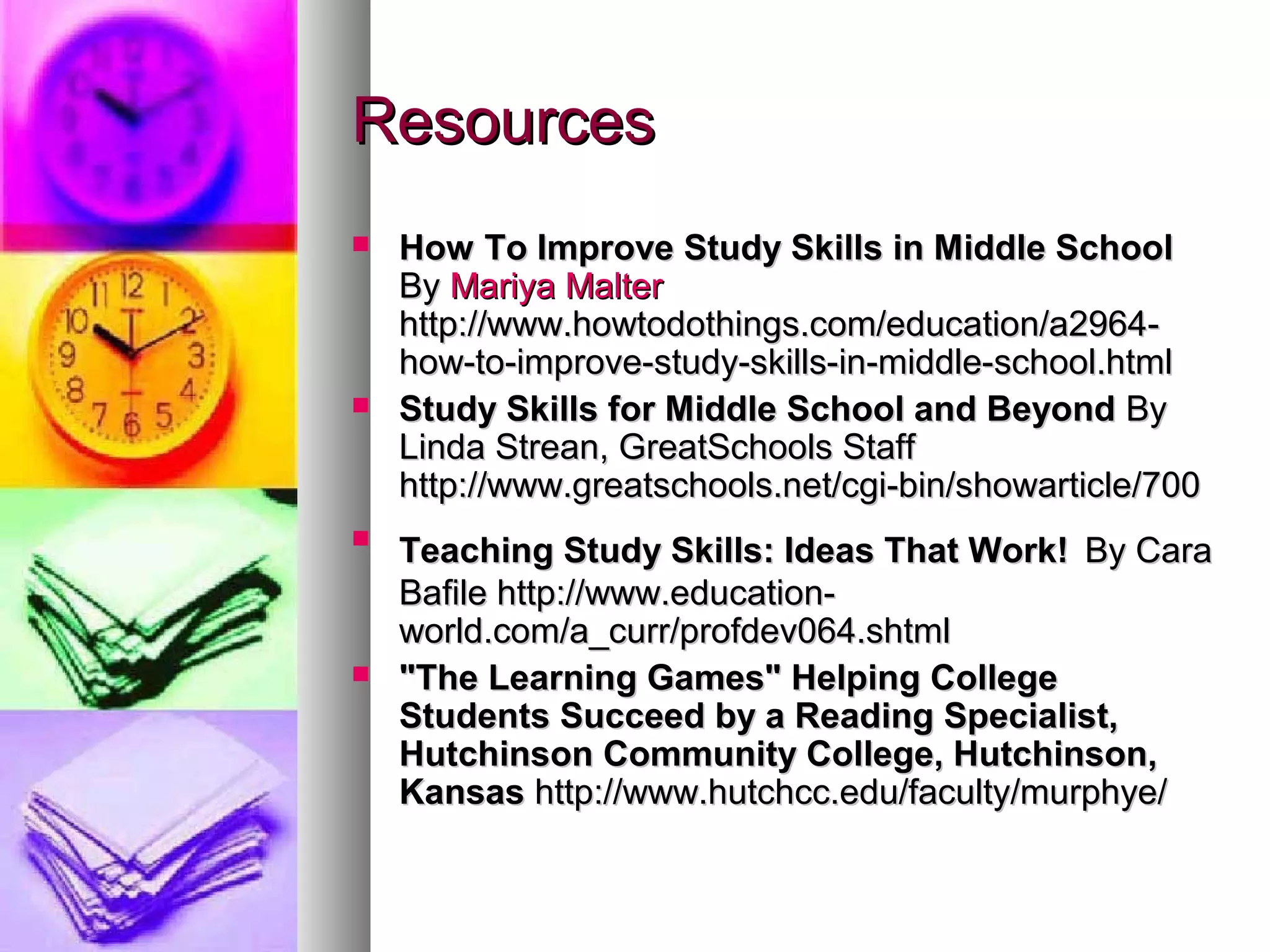 How to improve study skills in middle school | PPT