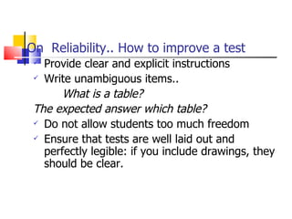 How to improve test reliability | PPT