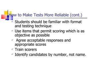 How to improve test reliability | PPT