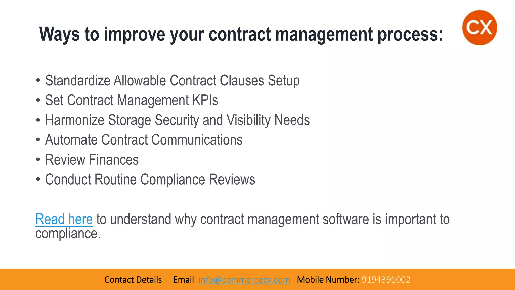 How to improve the contract management process | PPT