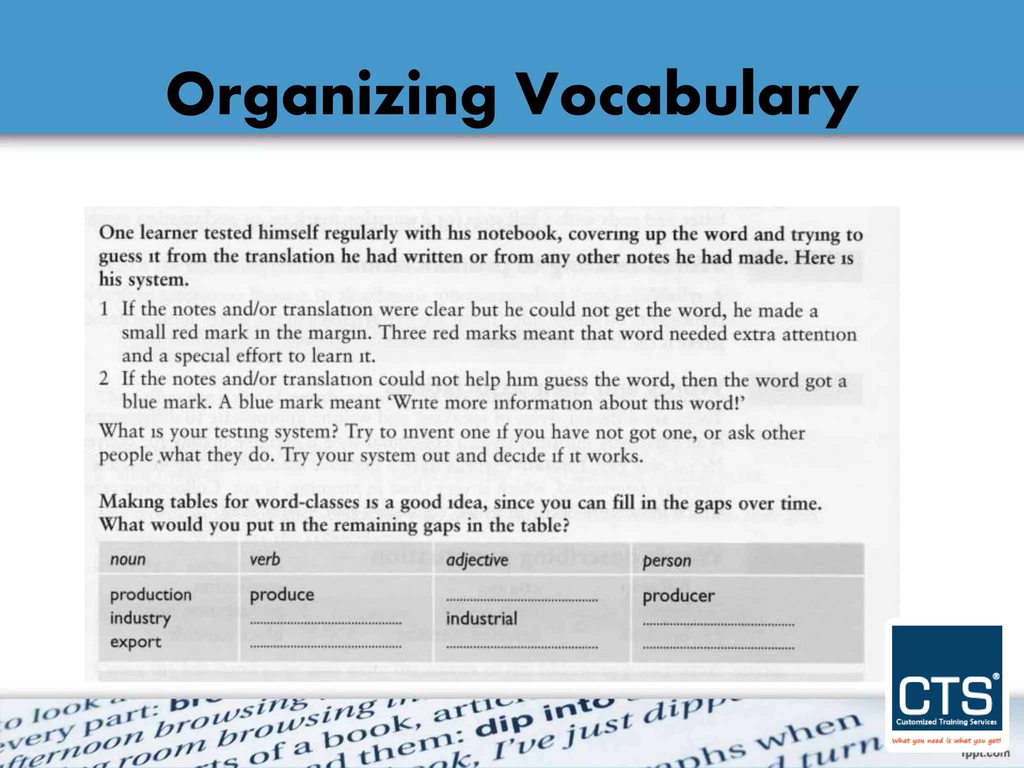 How to record vocabulary effectively | PPT