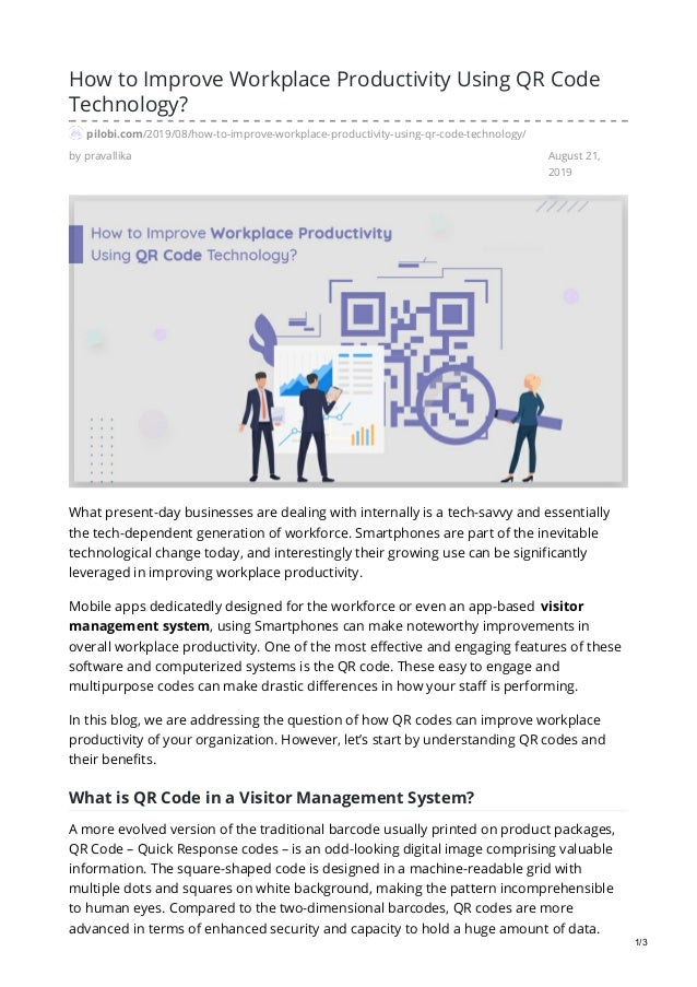 How to improve workplace productivity using qr code technology