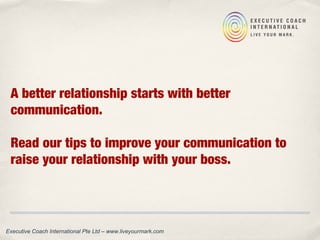 How to improve your communication with your boss | PPT