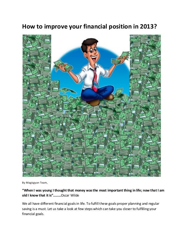 How to improve your financial position in 2013 How to improve your financial position in 2013