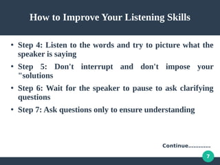 How to improve your listening skills | PDF