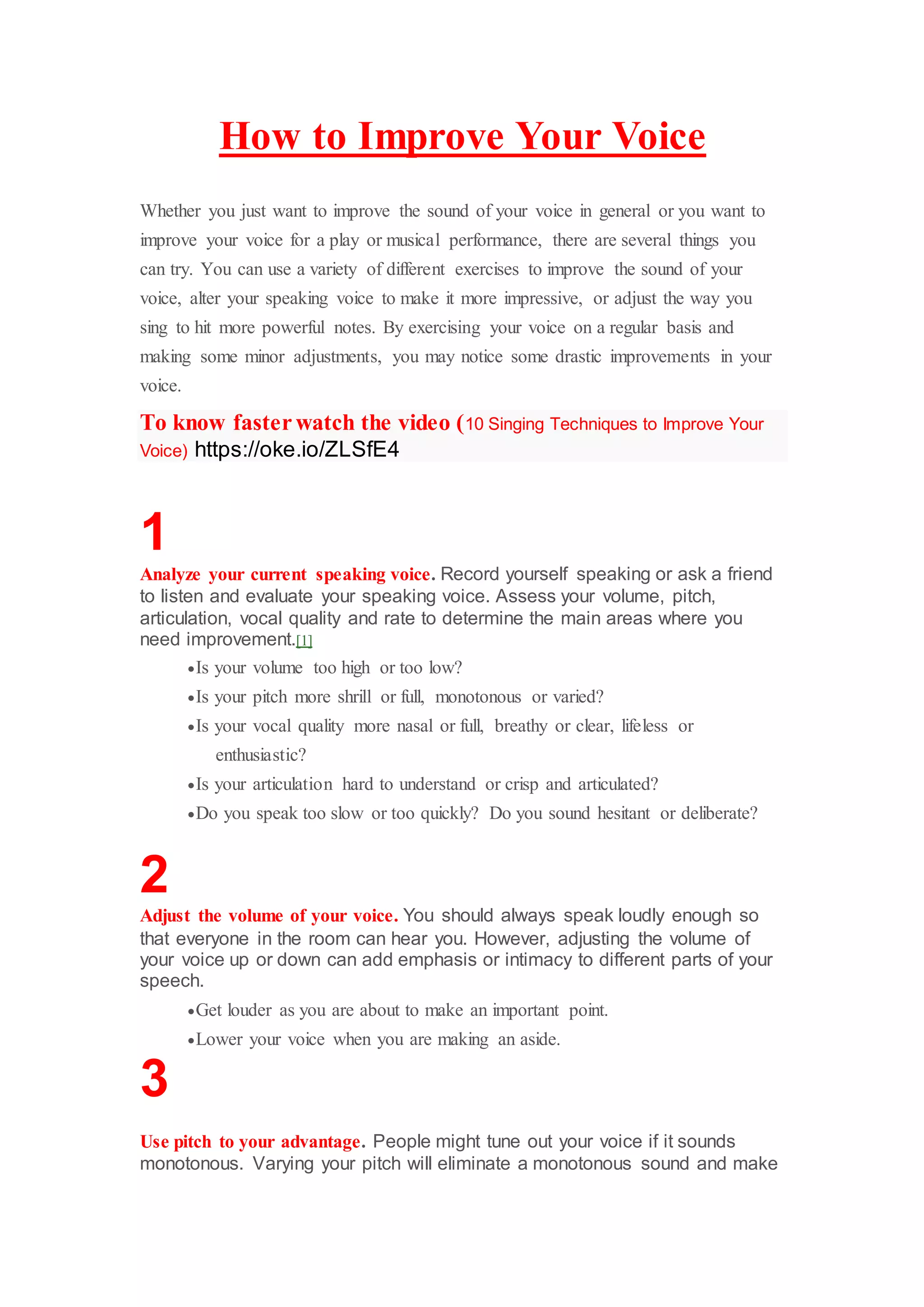 How to improve your voice | DOCX