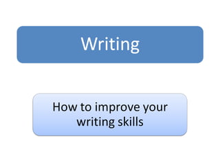 How to improve your writing | PPT