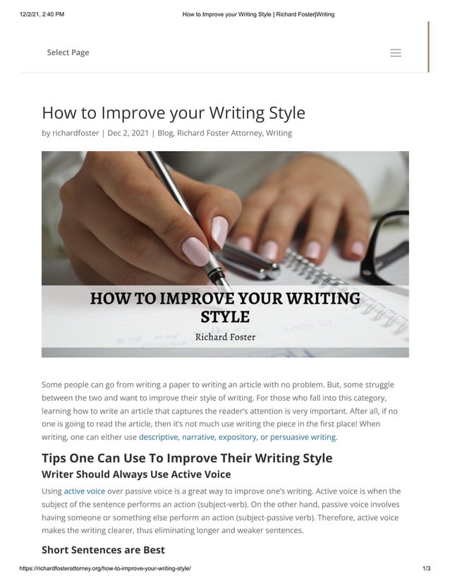 How To Improve Your Writing Style | PDF